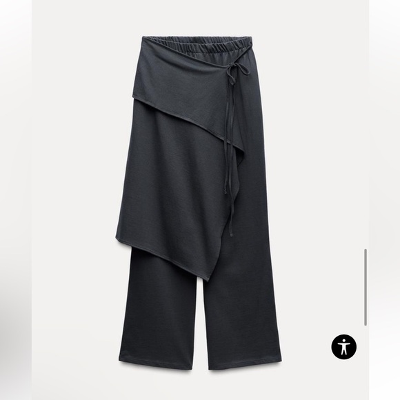 Zara | Pants & Jumpsuits | Zara Large Cotton Mid Rise Elastic Waist ...